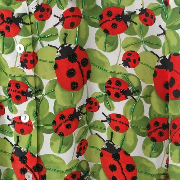 Nicole Taylor | Tops | Nicole Taylor Silk Ladybug | Poshmark